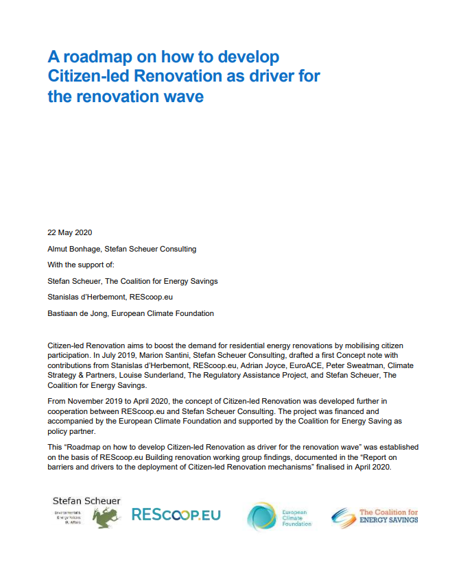 A Roadmap on how to develop Citizen-led Renovation - Turnkey Retrofit